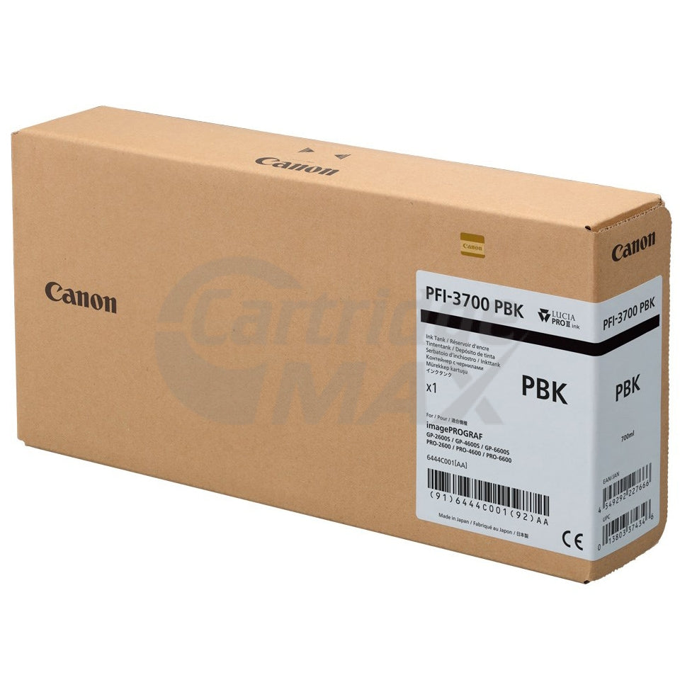 Original Canon LUCIA PRO II PFI-3700PBK Photo Black Ink Tank - 700ML ...