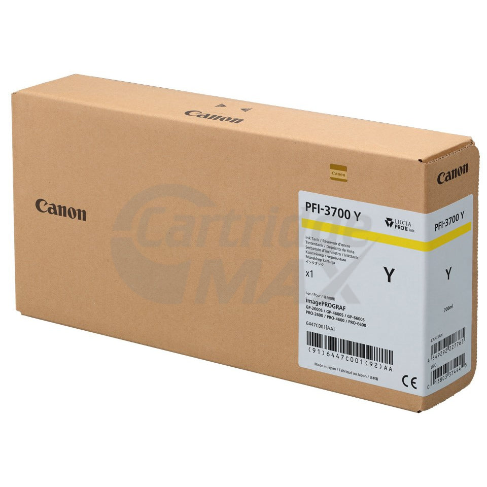 Original Canon LUCIA PRO II PFI-3700Y Yellow Ink Tank - 700ML ...
