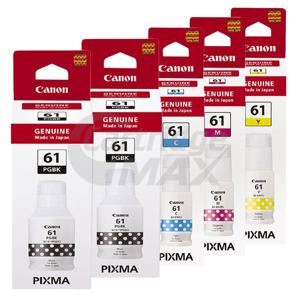 5-Pack Original Canon GI61 Ink Bottle [2BK,1C,1M,1Y] Cartridges ...